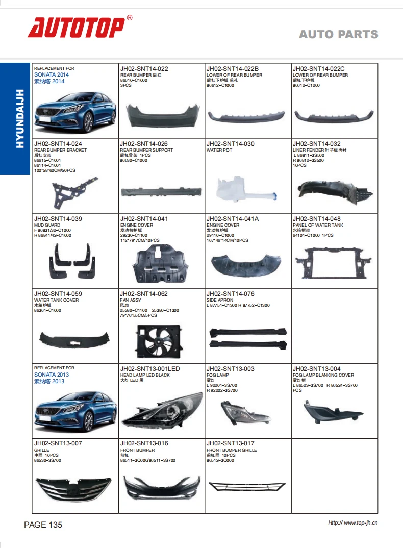 Carval JH Body Parts Auto Lamps Front Bumper for Sonata 13