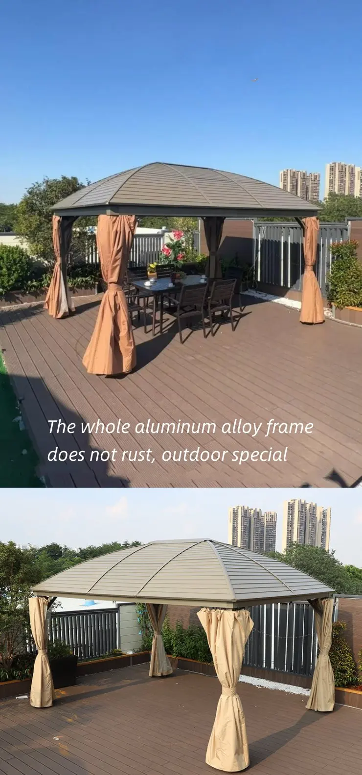 Luxury Waterproof Hardtop Steel Gazebo for Outdoor Relaxation