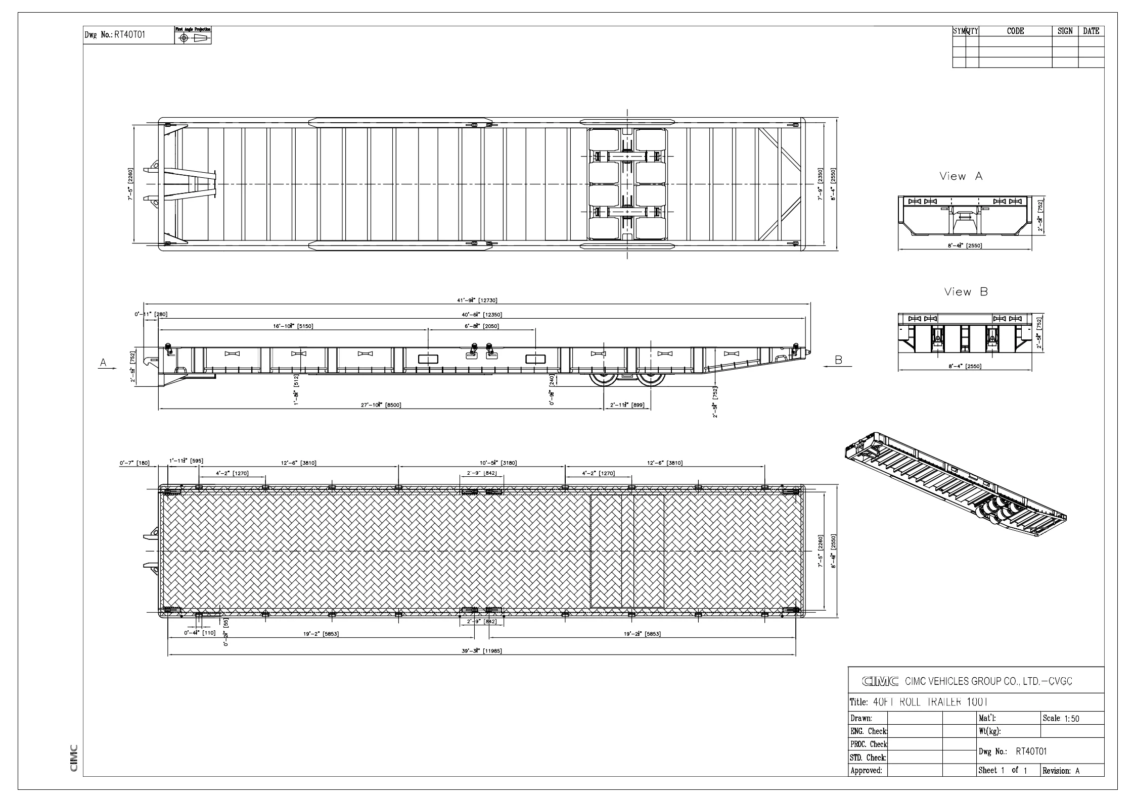 40FT/100T ADR 포트 터미널 로로 선박 MAFI 세미 트레일러 스틸 소재| Alibaba.com