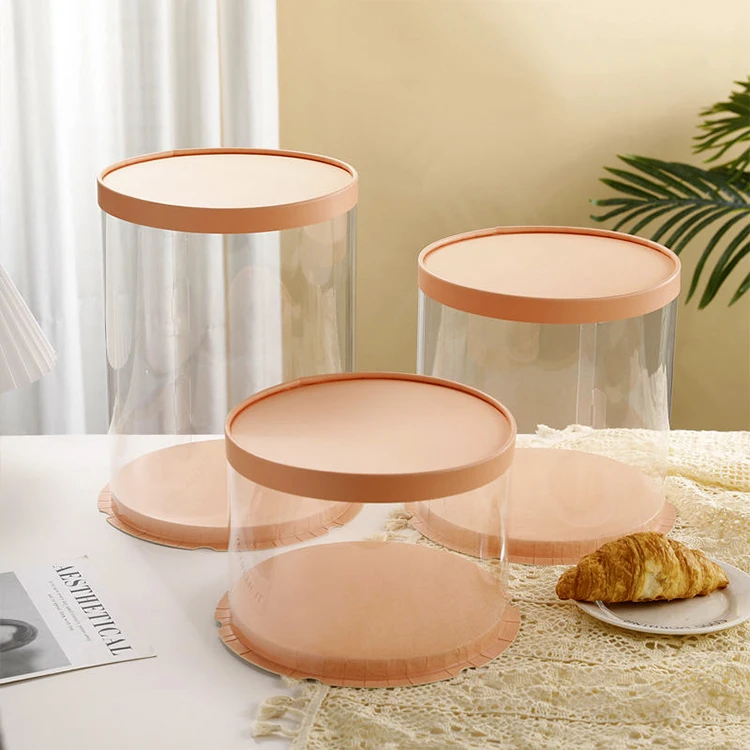 Reusable Transparent Acetate Tall 10inch Round Cardboard Birthday Cake ...