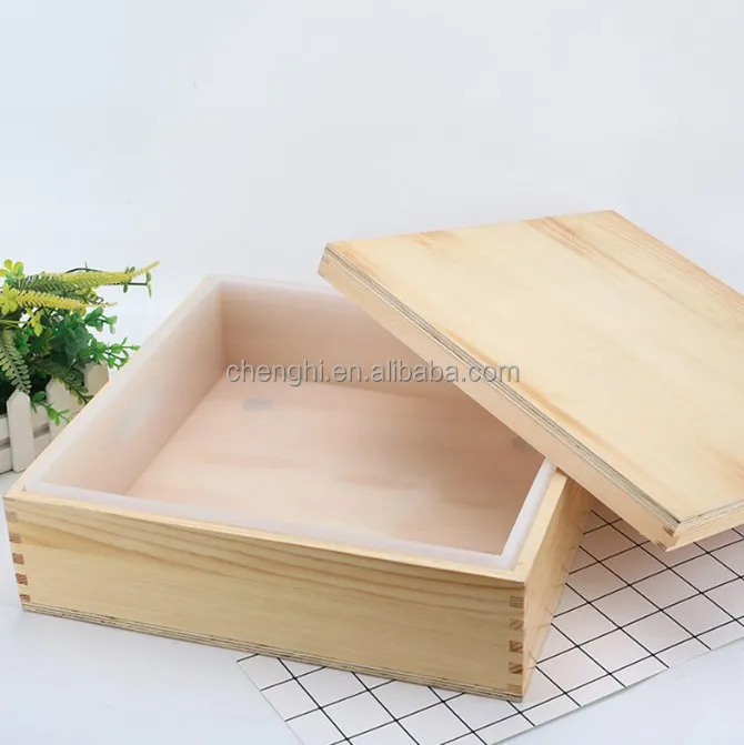 Square Wooden Slab Mold with Silicone Inner Liner 8000ml