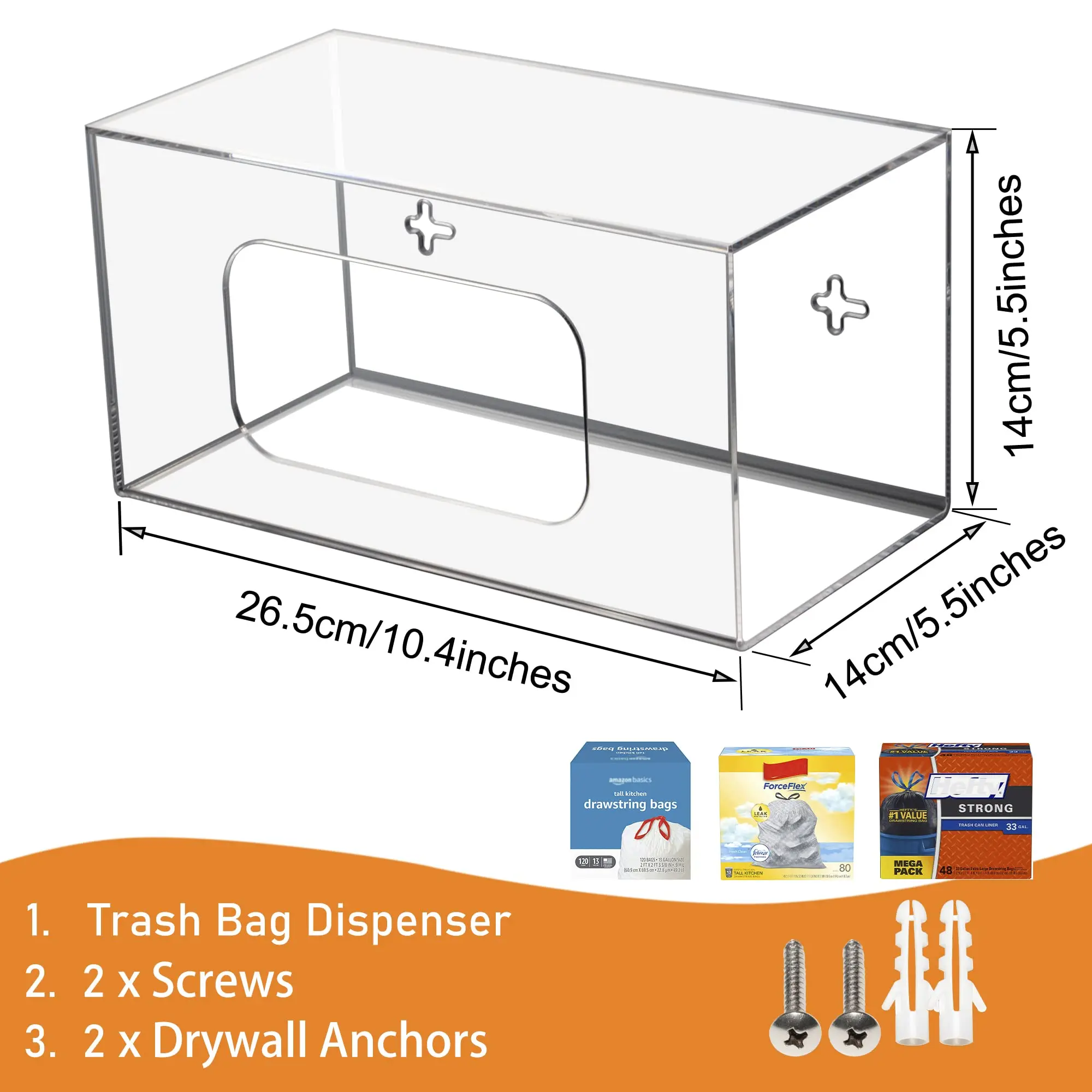 Factory Wholesale Custom Acrylic Large Trash Bag Dispenser Holder Wall ...
