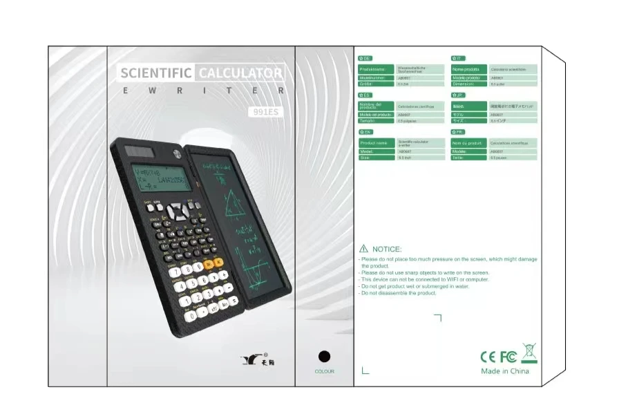 2 Line Display Scientific Calculator Solar And Battery Power Calculator ...