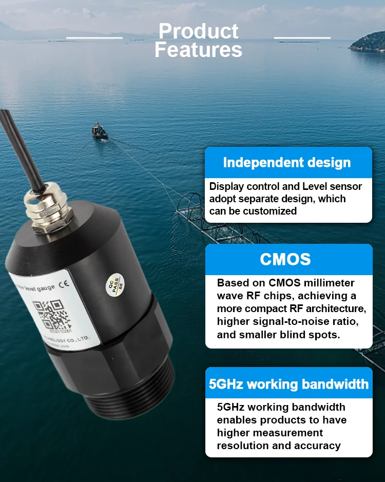 Frm5000 Rs485 Non Contact River Radar Water Level Sensor Liquid Radar ...