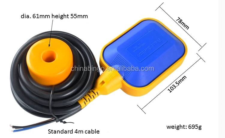 Customizable Cable Length Float Switch for Water Level Control