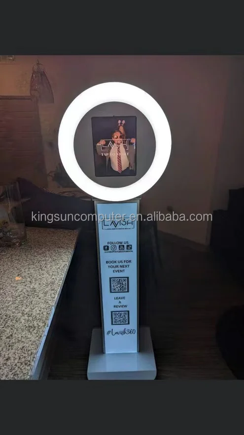 Customized Logo Ring Light Ipad Selfie Photo Booth Stand