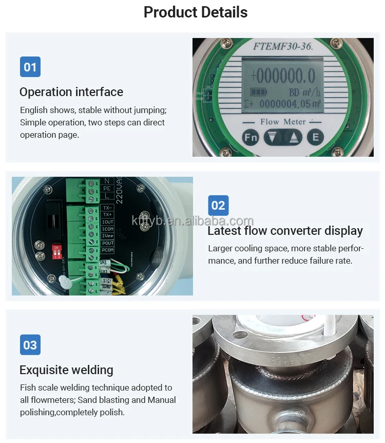 Dn3-Dn3000 Smart Split 240v Digital Display Water Ultrasonic Flow Meter ...