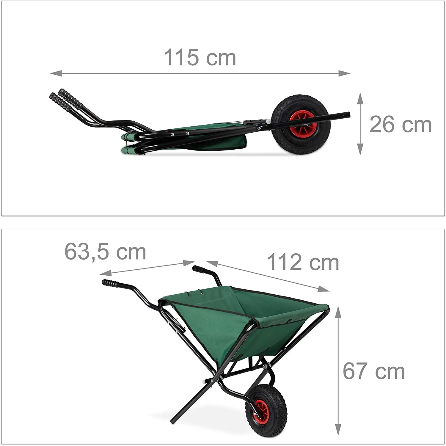 50l Space-saving,Lightweight,Pneumatic Wheel,Green Folding Garden ...