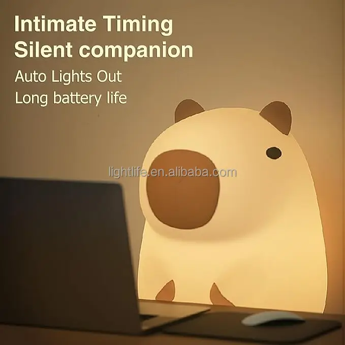 Cute Capybara Nursery Lamps - Rechargeable LED Night Lights