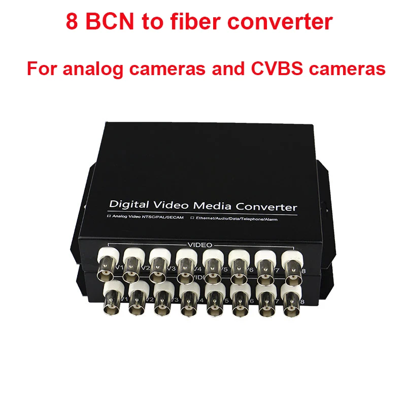 8 Channel Bnc To Fiber Optic Converter Transmitter Receiver Digital ...