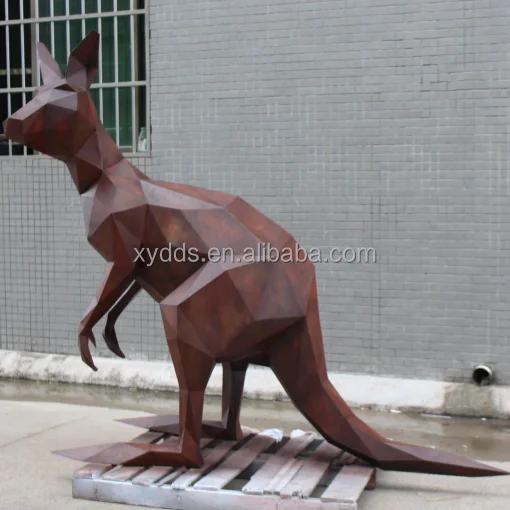 Custom Outdoor Stainless Steel Kangaroo Sculpture Animal Metal Statue ...