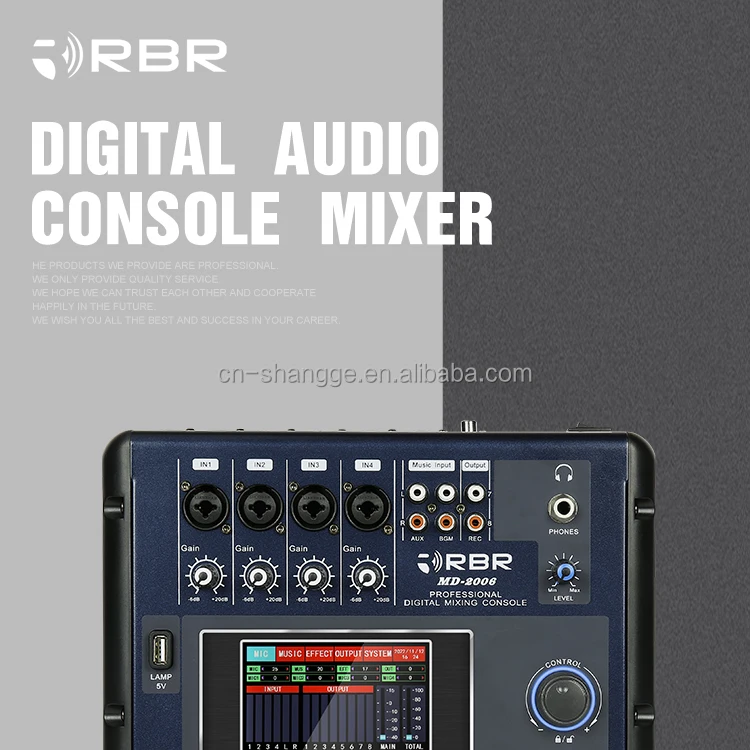 Touch Screen 6 Channel Digital Audio Mixer with 5-Band EQ, High-Pass ...