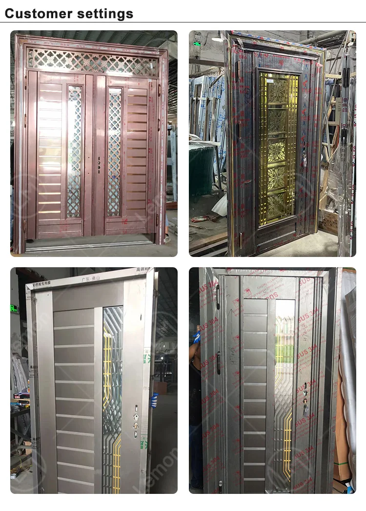 Modern House Exterior Security Stainless Steel Doors For Home With ...