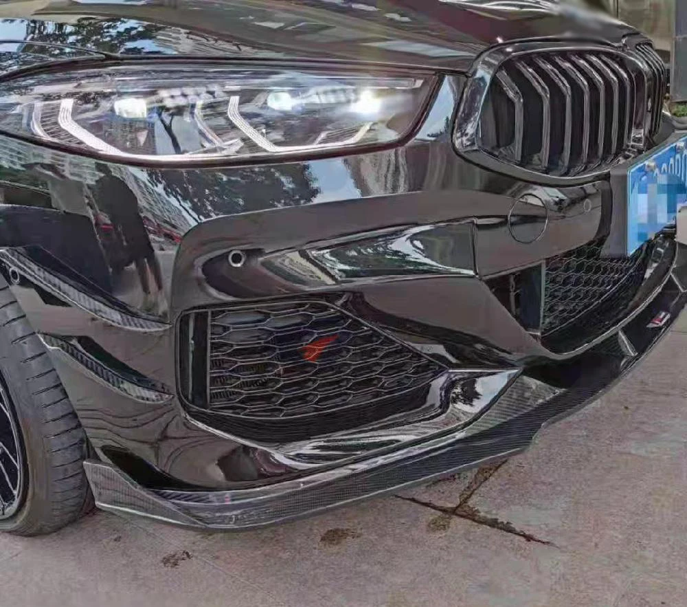 Tk-style Carbon Fiber Front Bumper Lip For Bmw 8-series G14 G15 G16 ...