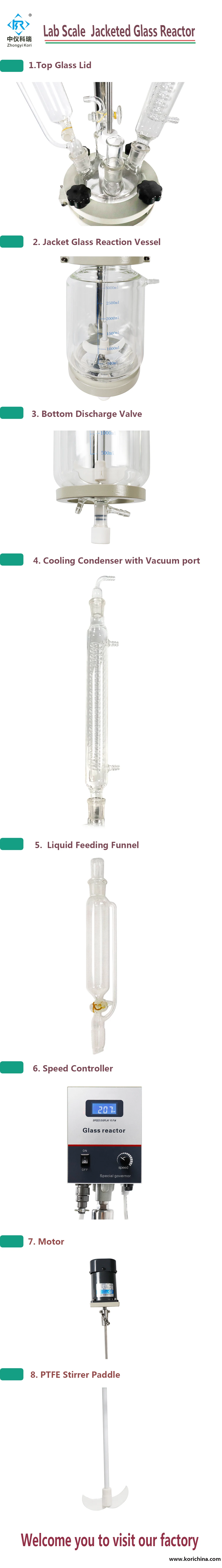 Chemical Lab Bioreactor Glass-lined Reactors With Laboratory Double ...