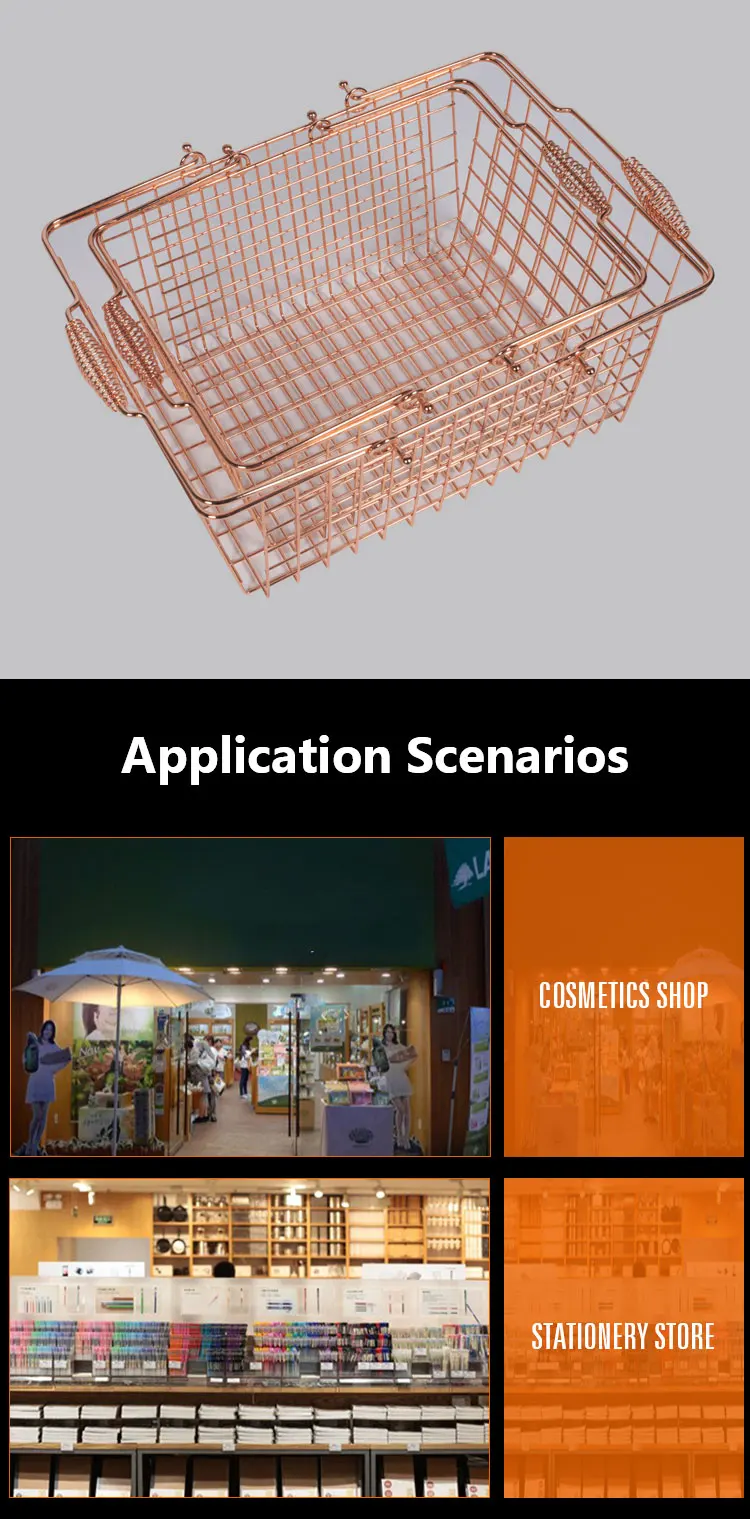 Large Mesh Stacking Metal Shopping Basket For Supermarket - Buy Wire ...