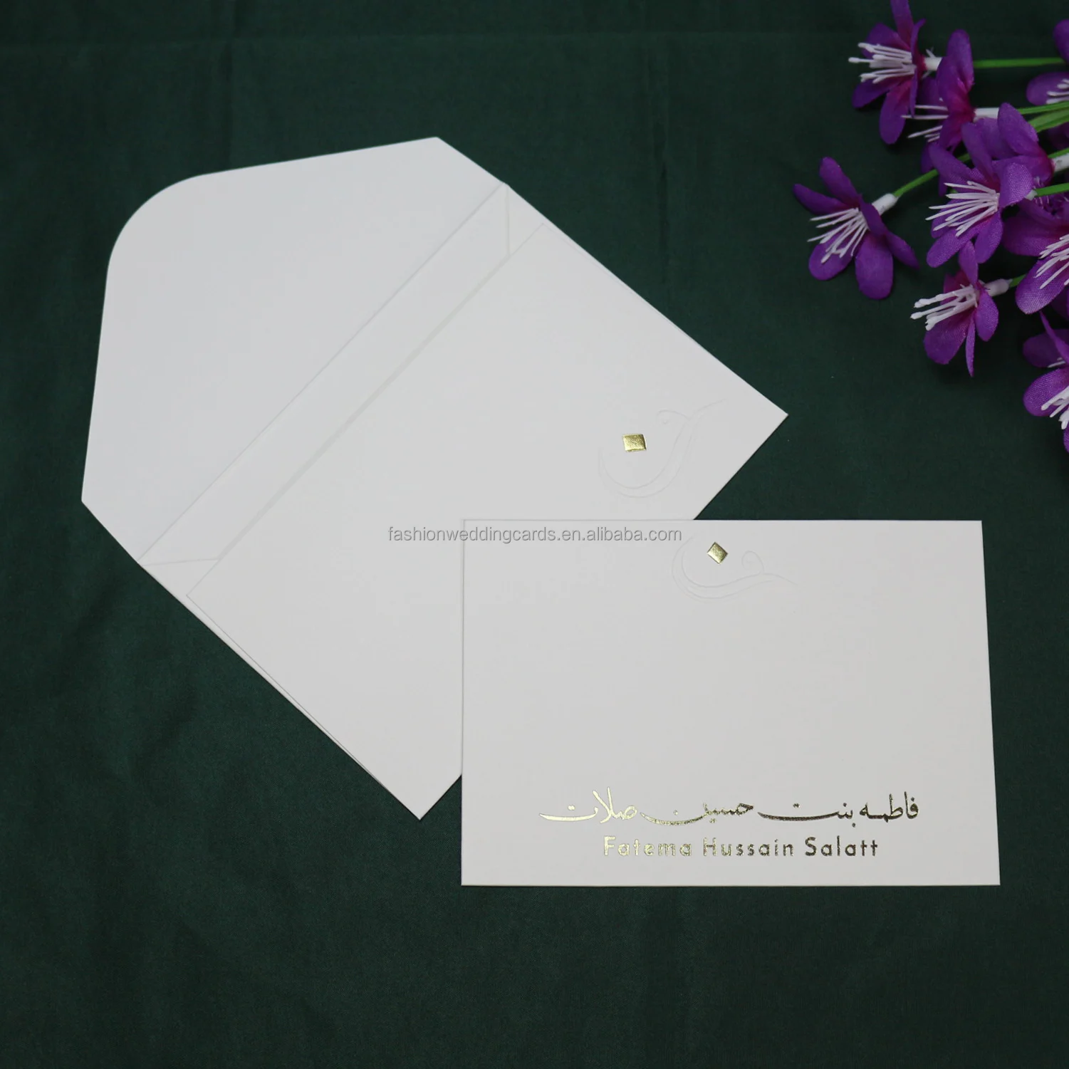 Modern Diy Embossed Foil Logo Textured Paper Wedding Invitation Cards ...