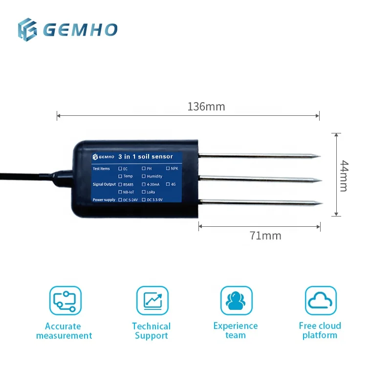 GEMHO Soil NPK Sensor RS485 - Precision for Smart Agriculture