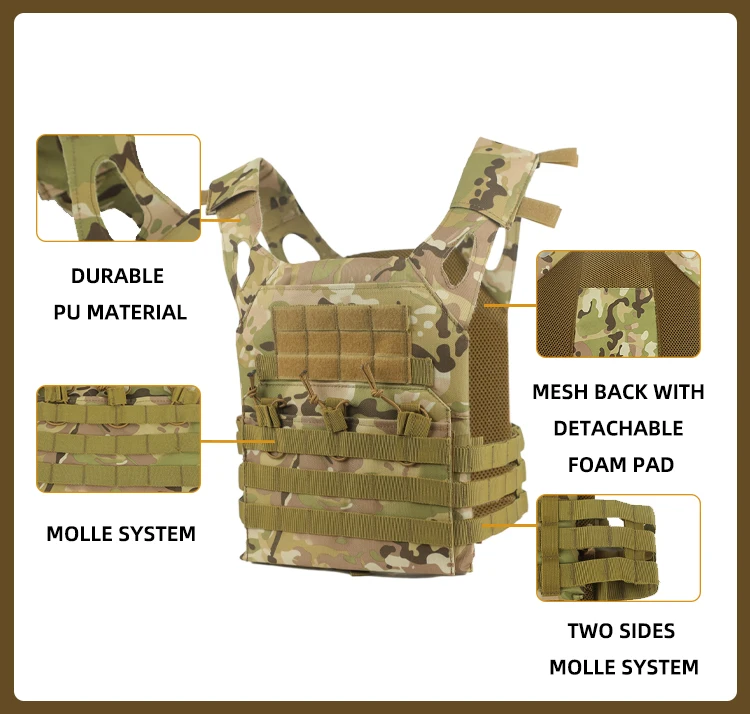 Custom Manufacturer Tactical Vest With Two Sided Molle And Protective ...