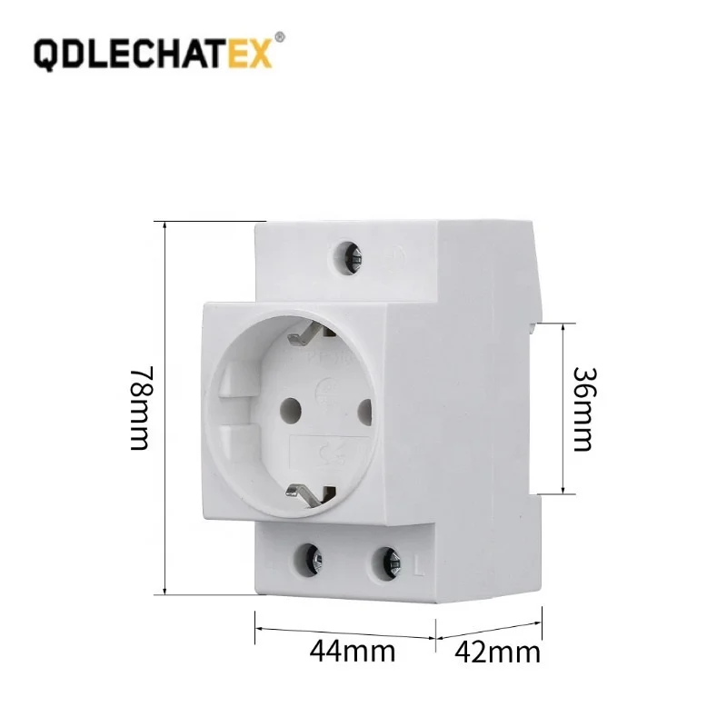 3pin 2P+E 220V 250V 10A 16A SCHUKO Rail Socket - Customized Support