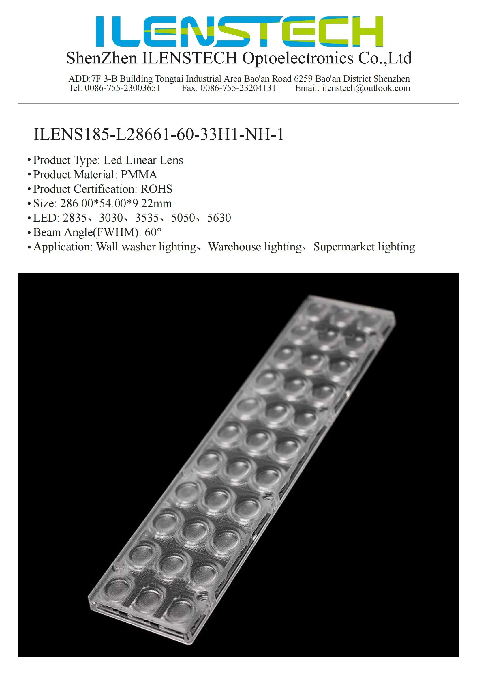 33in1 LED Lens Module - 60 Degree Optical Lens for Streetlights