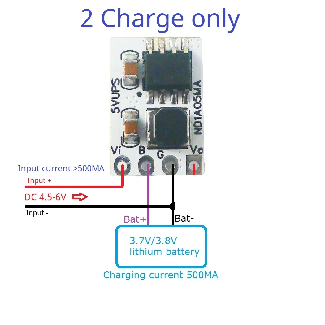 用于MEGA2560 ESP32 STM32 FPGA/CPLD板的UPS电源5V 1A 3.7V 4.2V锂离子电池充放电模块 ...