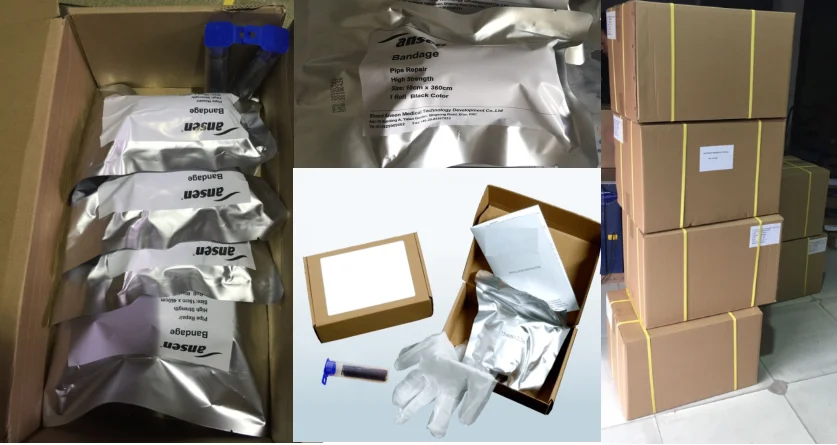 Epoxy Putty and Polyurethane Resin Fiberglass Wrap Pipe Repair Kit