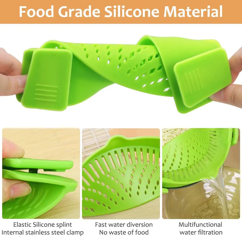 Super September Pot Strainer Adjustable Silicone Clip On Strainer Home ...
