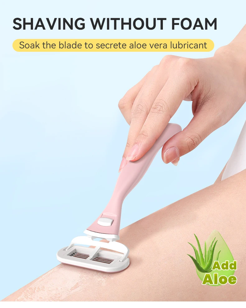 Custom Logo Body Razor Women Reusable 6 Blade System Shaving Razor ...