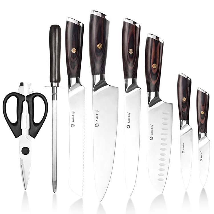 Professional 9 Pieces Houseware Chef Knife Set Modern 3cr14 Stainless ...
