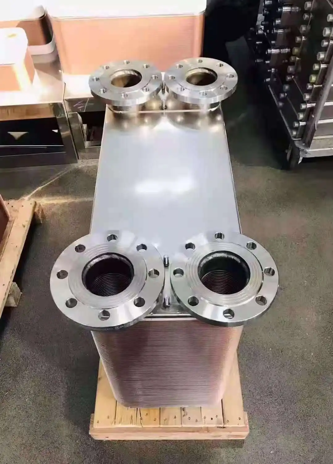 H100 Plate Water Cooled Condenser For Air Condition Brazed Plate Heat ...