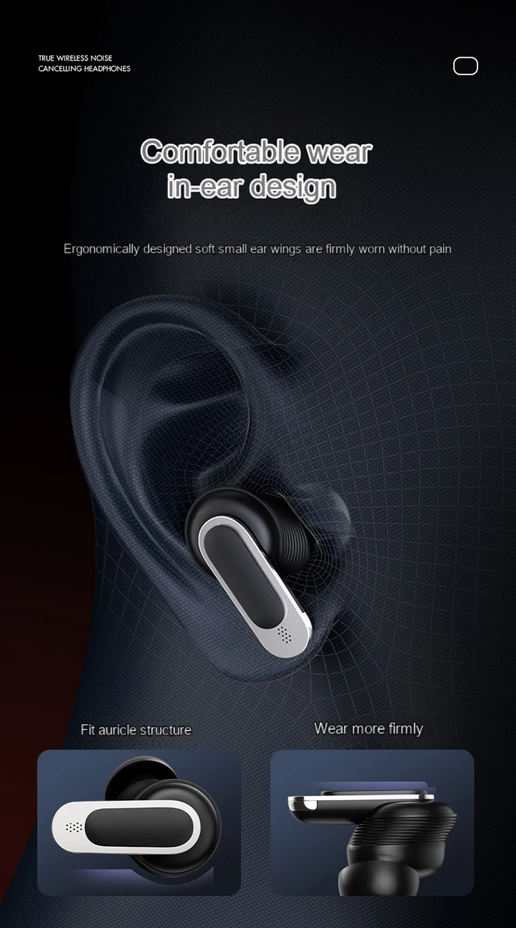V8 Earphones Anc Noise Reduction Tws Wireless Earphones Enc Bt Calling Headphones With Noise ...