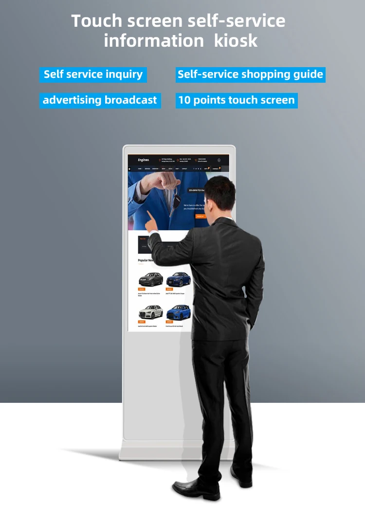 4k Mall Shop Restaurant Touch Screen Interactive Kiosk Speaker Totem ...