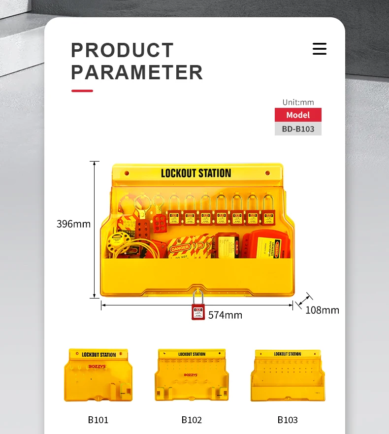 Wall Mounted Safety Padlock Lockout Tagout Station with Dustproof ...