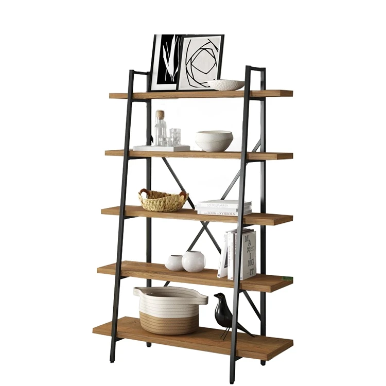 Multifunctional Wooden Five-layer Display Shelf Sturdy Modern Multi ...