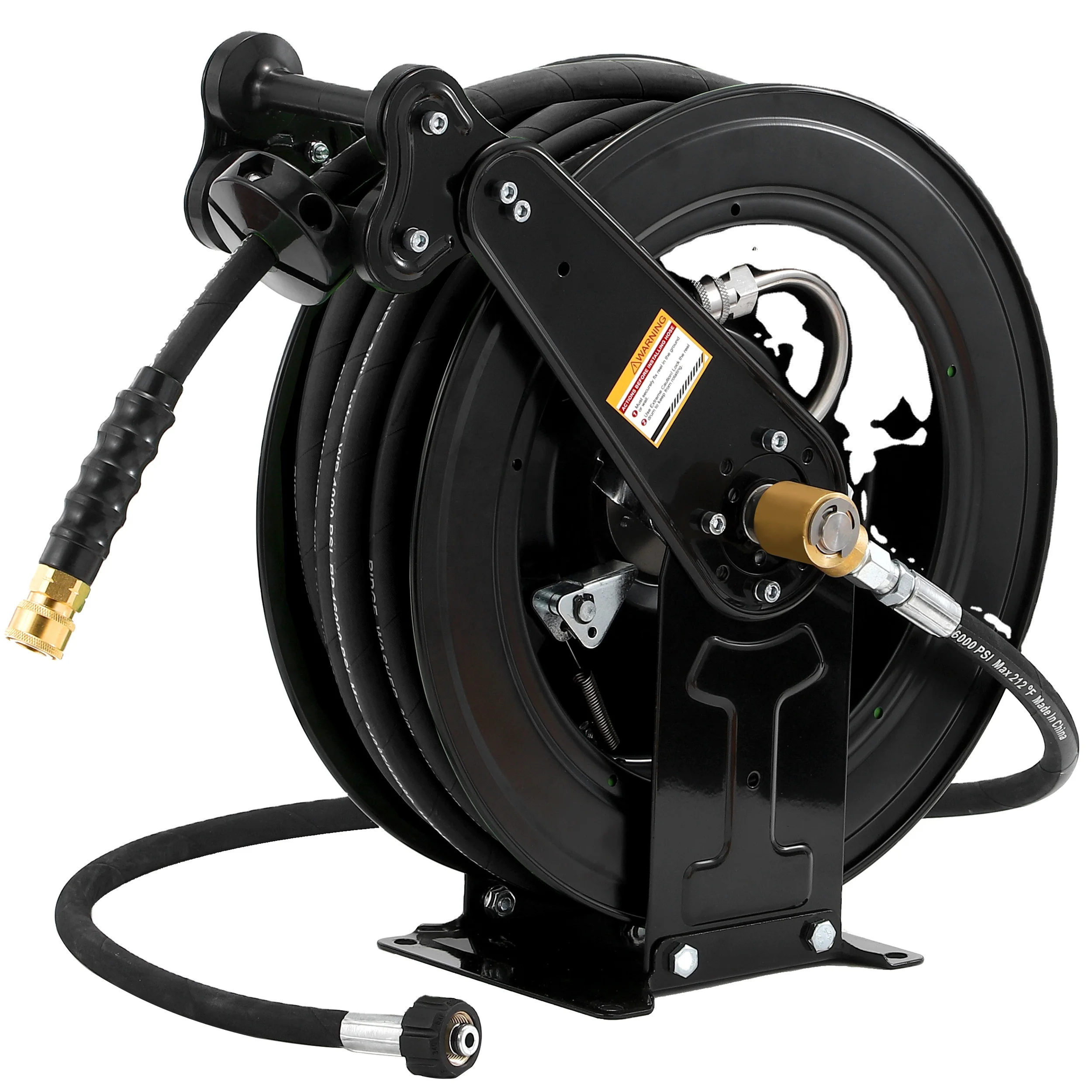 Automatic Retractable Reel Pressure Washer Hose Reel 3/8" X 50 Ft Hose ...