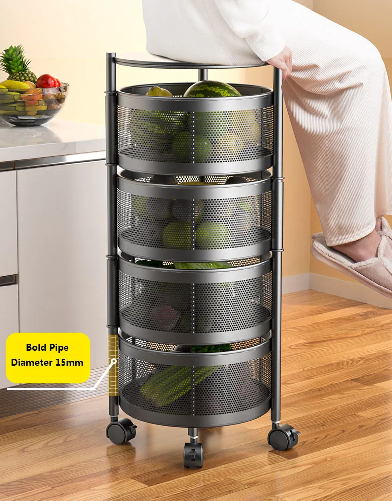 2 Layer Rotating Vegetable Rack - Efficient Storage Solutions