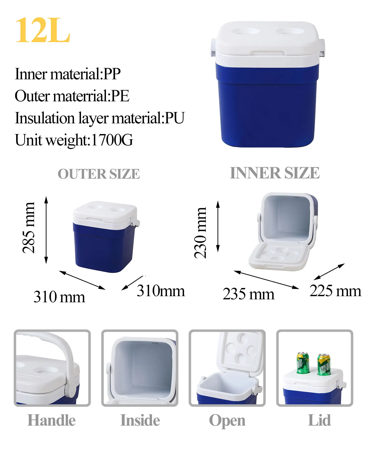 High Quality Plastic Thermal Cooler Freezer Insulated Ice Cooler Box ...