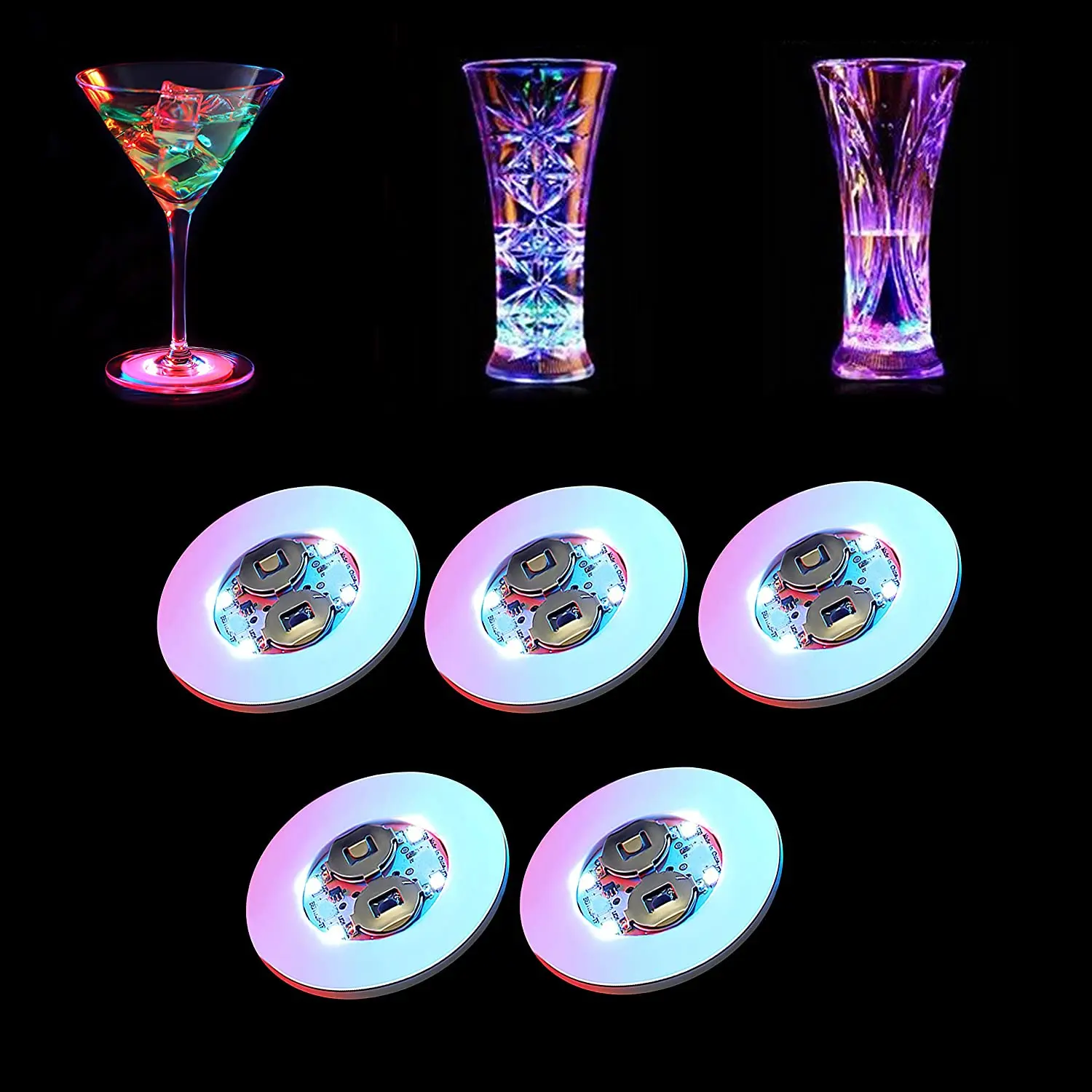 Led Coaster Eva Sticker For Bottle Light Up Bar Party Wedding ...