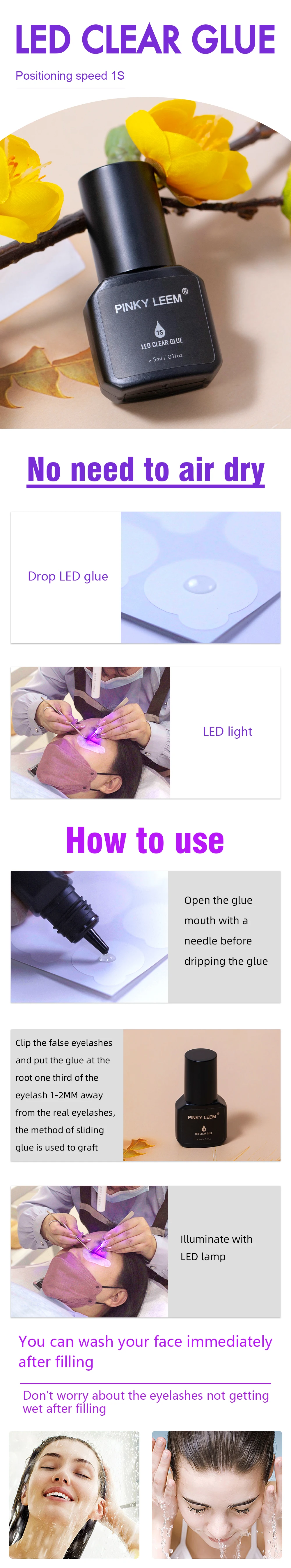 Pinky leem Wholesale Private Label Led Lash System Led Light Eyelash ...