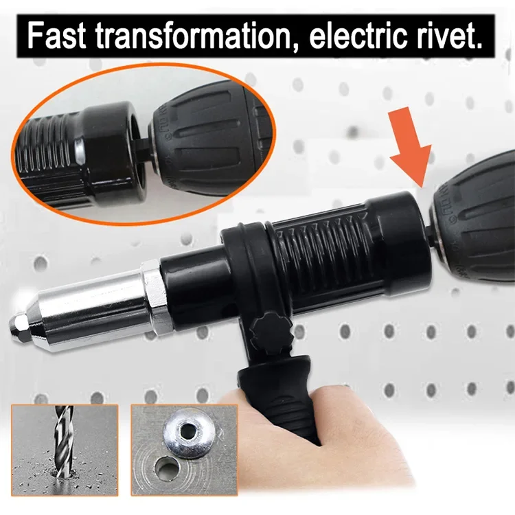 Electric Riveting Gun Adapter 2.4mm-4.8mm Rivet Nut Gun Drill Bit ...