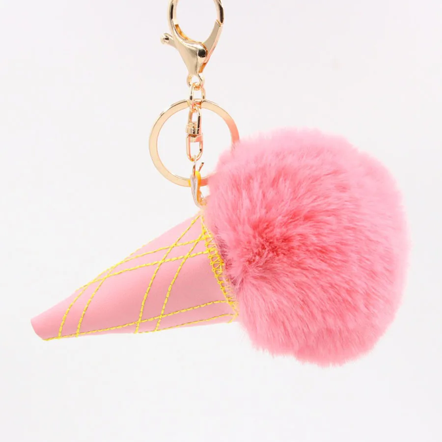 Ice Cream Keychain Cute Bag Cartoon Plush Pendant Sweetener Car ...