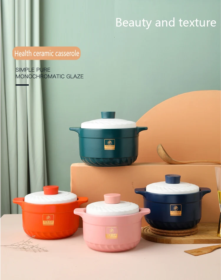 Nordic Non Stick Ceramic Cooking Pot Ceramic Casserole With Lid Ceramic ...