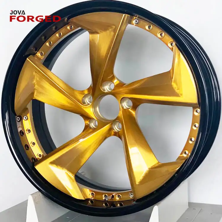 Brushed Gold 2pc Wheels Aftermarket Aluminium Alloy Forged 20" 19" 18 ...