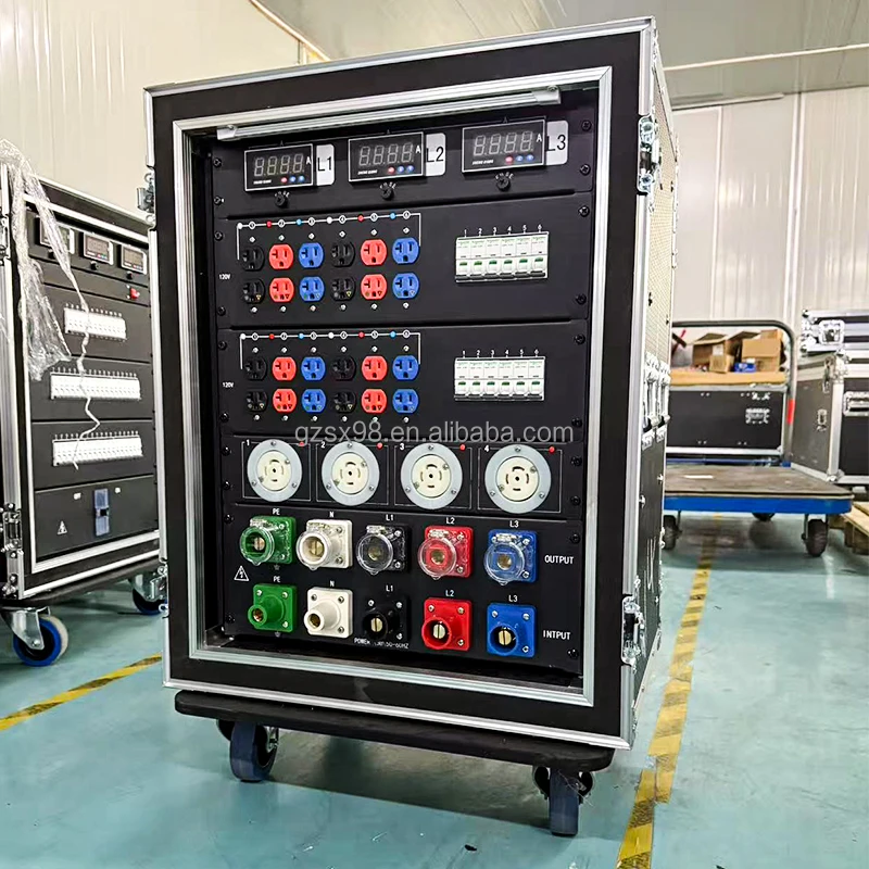 3 Phase 400A 14U Rack Power Distro for Live Sound Reinforcement