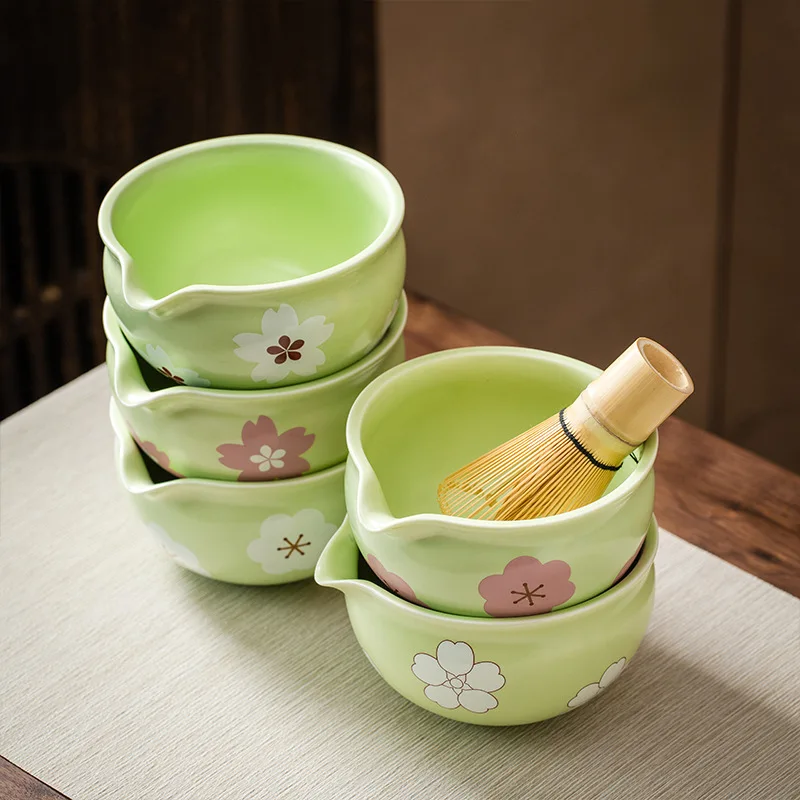Alibaba.com: 500ml Natural Pottery Matcha Bowl with Spout, Pink Sakura ...