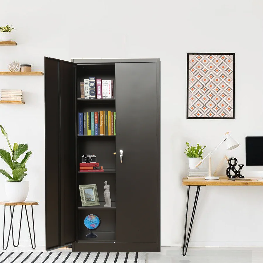 Office Steel 2 Doors Filing Cabinet Metal Storage Cupboard With ...