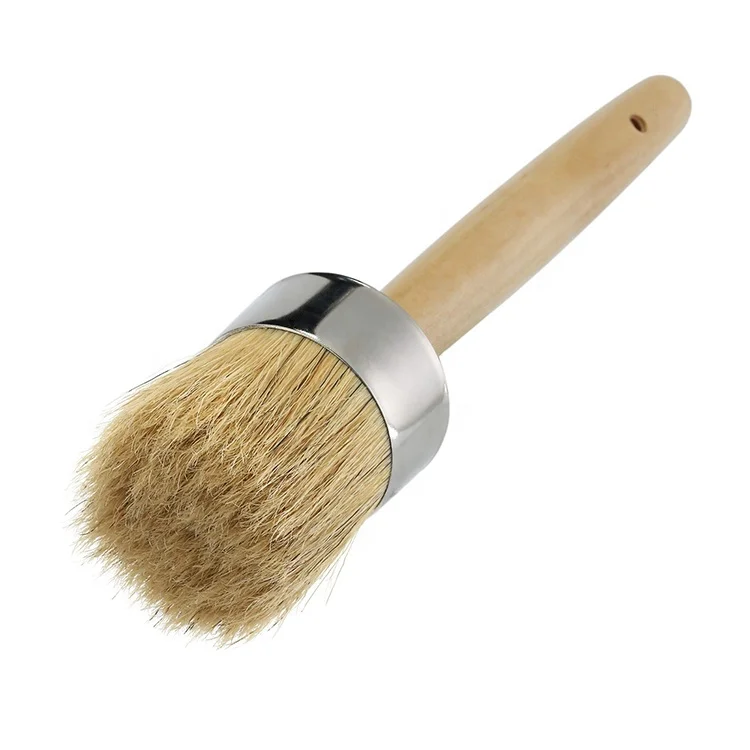 Natural Hog Hair Cheap Price Bristle Hair Round Wooden Handle Hog Oil ...