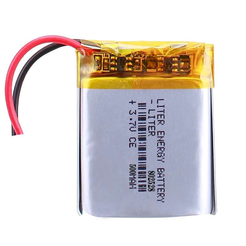 Small Lithium Polymer Battery 3.7v 500mah 802528 Rechargeable Lipo ...