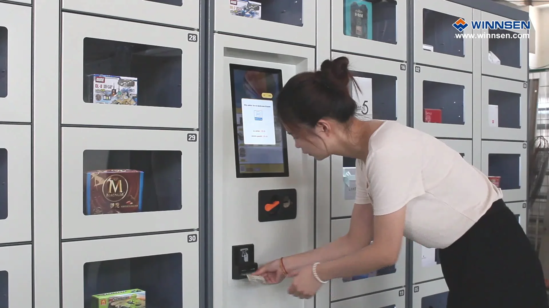 Cosmetics Hair Lipstick Locker Vending Machine With Touch Screen Led ...